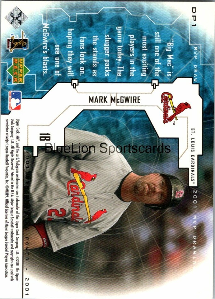 2001 Upper Deck MVP Drawing Power #DP1 Mark McGwire | eBay