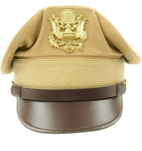 USA Army Cap - ARMY OFFICERS UNIFORM VISOR HAT CRUSHER STYLE CAP (Khaki ...