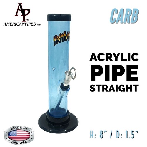 INHALE®️ 1.5X8" STRAIGHT ACRYLIC HOOKAH WATER PIPE WITH CARB MADE IN ...