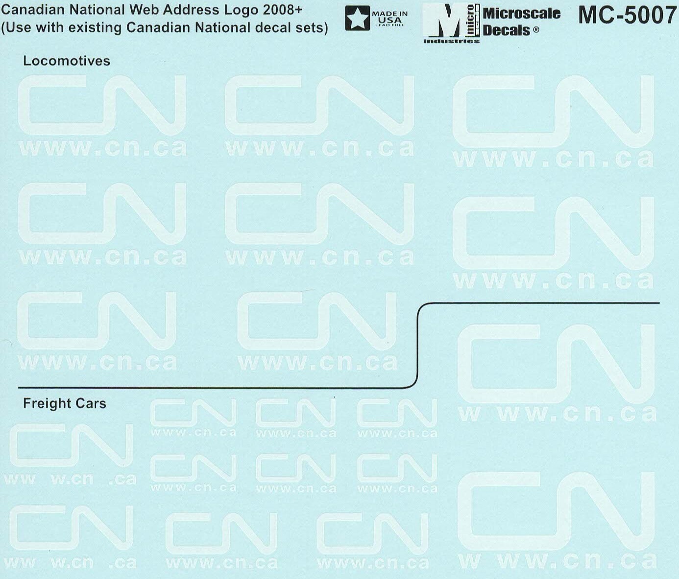Microscale MC-5007 HO CN Canadian National Web Address White 2008+ Logo ...