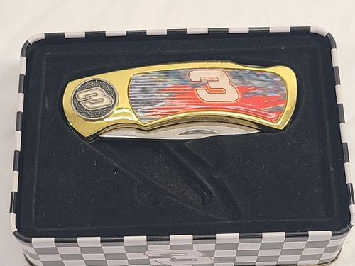Dale Earnhardt #3 Lockback Knife Foldable Blade NASCAR Gold Tone ...