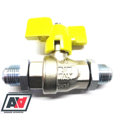INLINE FUEL TAP STAINLESS BALL -6 JIC6 PIPE FITTINGS COMPETITION RACE ...