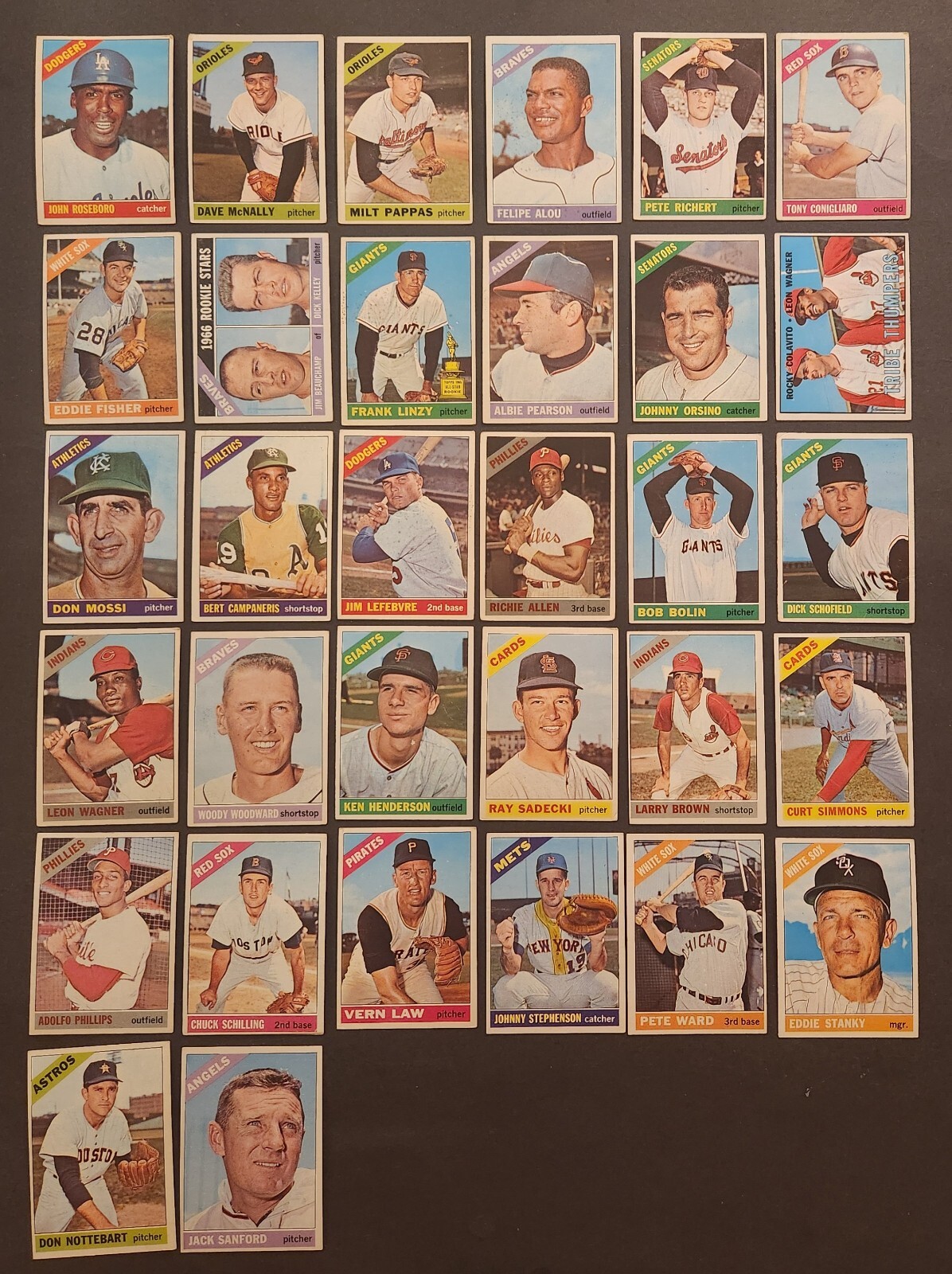 GROUP of THIRTY-TWO 1966 Topps Baseball Cards SET-BREAK | eBay