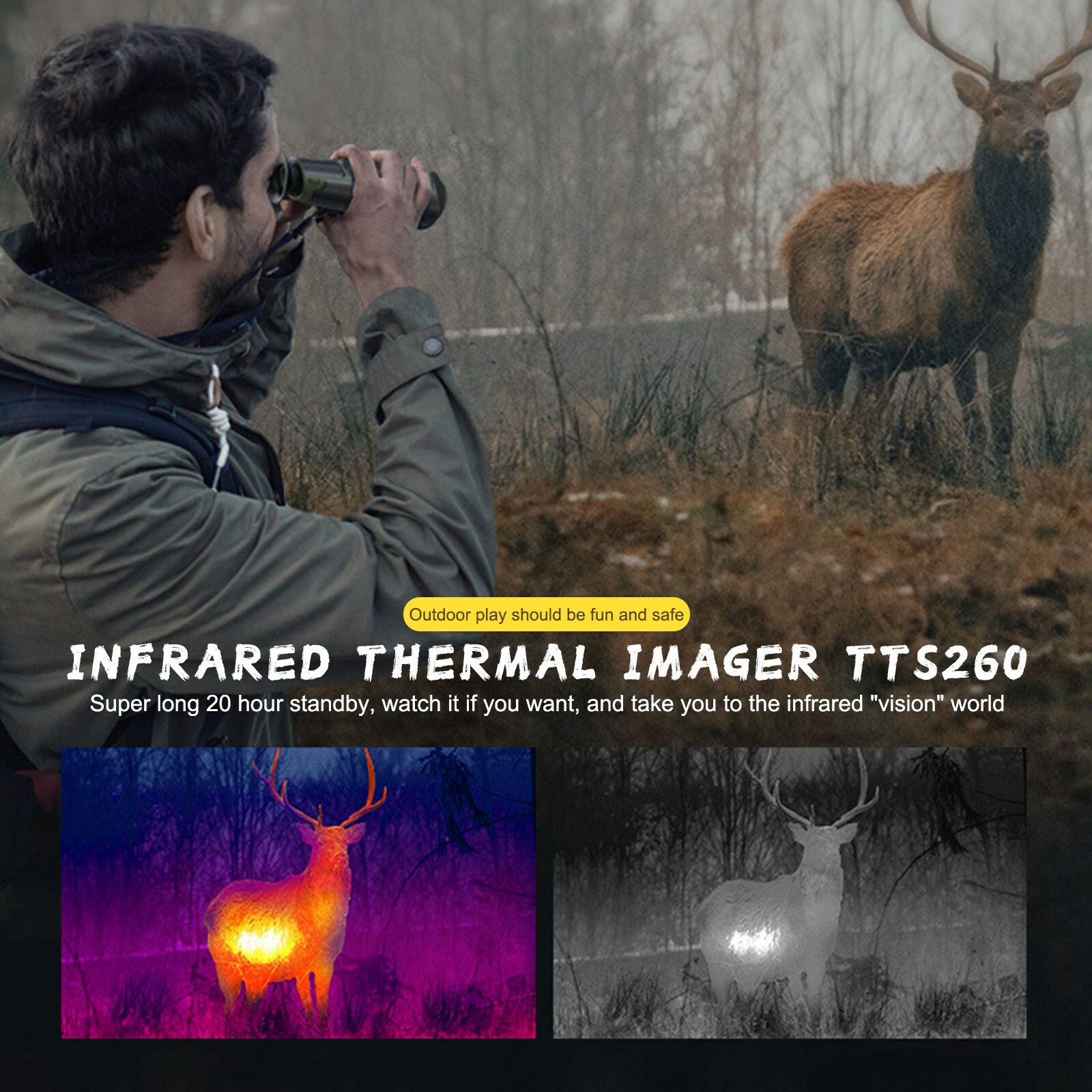 Thermal Imaging Infrared Monoculars 4X Zoom Night vison Hunting Scope ...