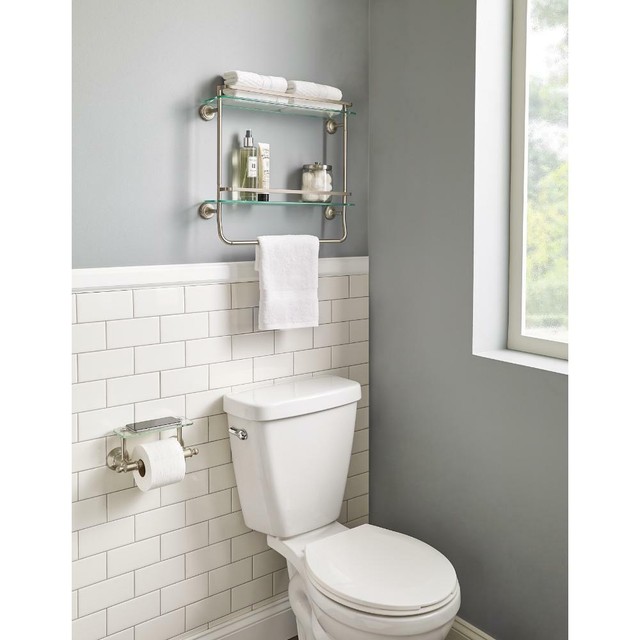 Delta 4 In. Glass Shelf With Towel Bar Rack In Brushed Nickel from ...