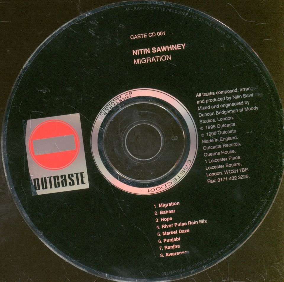 Nitin Sawhney Migration CD UK Outcaste 1995 CD. Issue with red Outcast ...