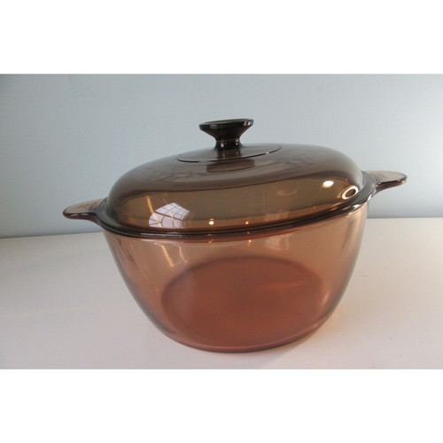 Pyrex Corning Ware Visions Amber Glass 4.5L 5Qt Dutch Oven Stock Pot ...