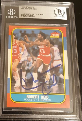 1986-87 Fleer Robert Reid signed BAS Beckett Houston Rockets | eBay