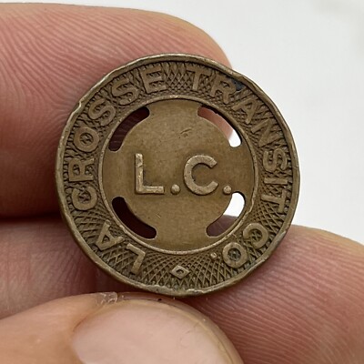 1949 LA CROSSE TRANSIT CO WISCONSIN ONE SCHOOL FARE Bus Transit Token ...