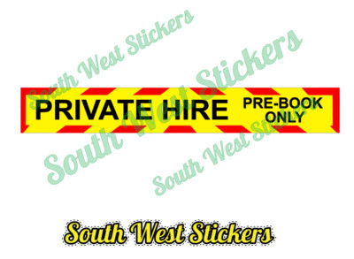 Private Hire Pre Book Only Taxi MAGNETS Or STICKERS 620x90mm x 1 | eBay UK