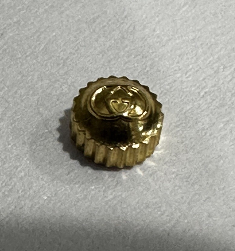 New Genuine Gucci 3.45mm Water Proof Yellow Gold Color Watch Crown Part ...
