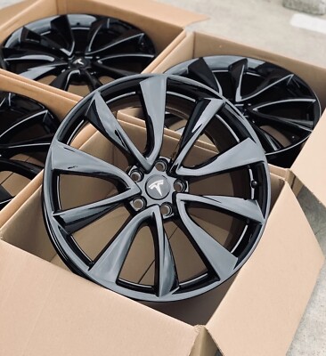 19" Factory OEM Tesla Model 3 Stiletto M3 Performance Wheels Rims Gloss ...