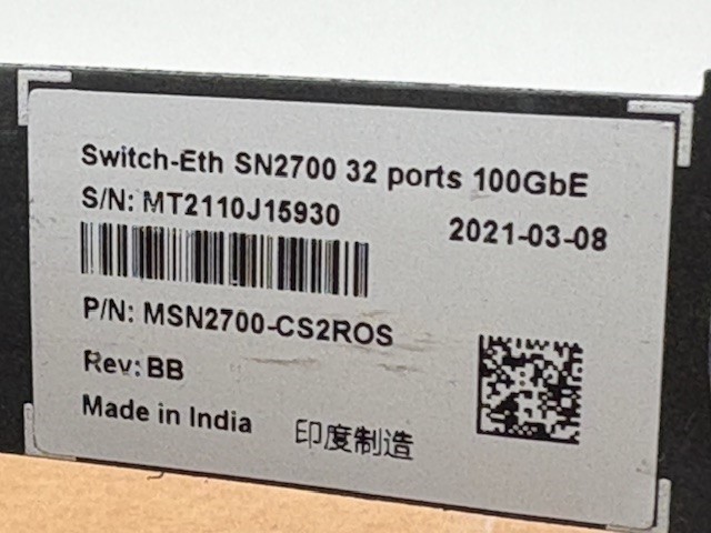 MELLANOX ( NVIDIA ) SN2700 32P QSFP28 100G OPEN ETHERNET SWITCH MSN2700 ...