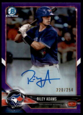 Riley Adams Card 2018 Bowman Chrome Prospect Autographs Purple Ref # ...