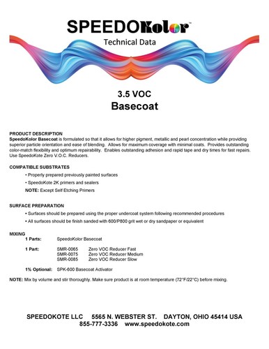 SpeedoKolor GM WA130X, Pull Me Over Red, Base Coat, Quart Kit w/Medium ...