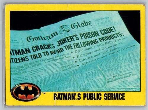 1989 Topps Batman 2nd Series #226 Batman's Public Service DC Comics ...