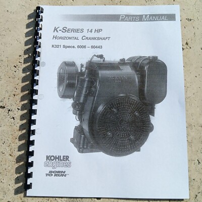 Kohler K341 Engine 16 HP Parts Manual 60 pages Specs 71105-71384 | eBay