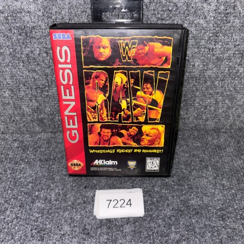 WWF Raw Sega Genesis Cart & Box Tested Works | eBay