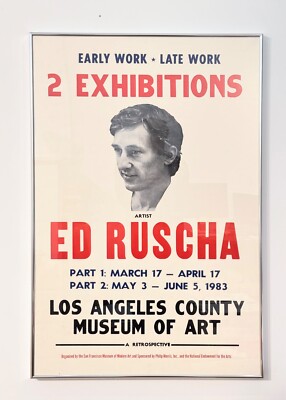 Super Rare SIGNED Ed Ruscha LACMA exhibition poster from 1983 | eBay