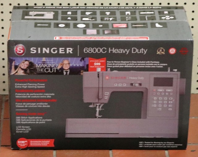 SINGER HD6800C Heavy Duty Sewing Machine 586 Stitch Applications - Grey ...