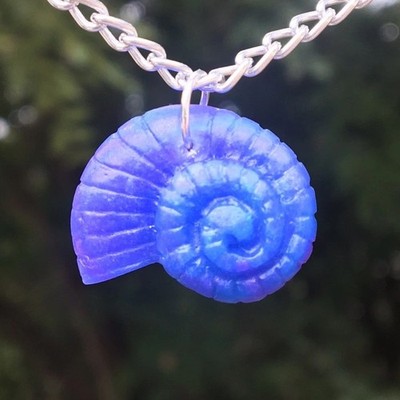 Purple Nautilus Necklace Translucent Seashell Charm, Dainty Jewelry ...