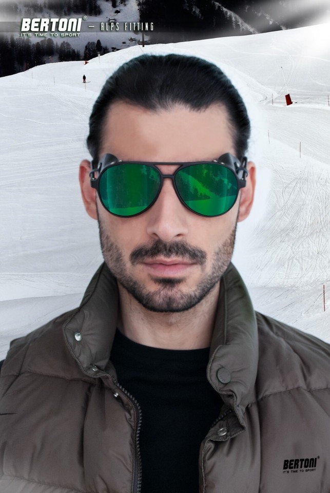 Bertoni Glacier Polarized Sunglasses for Mountain Hiking Trekking Ski ...