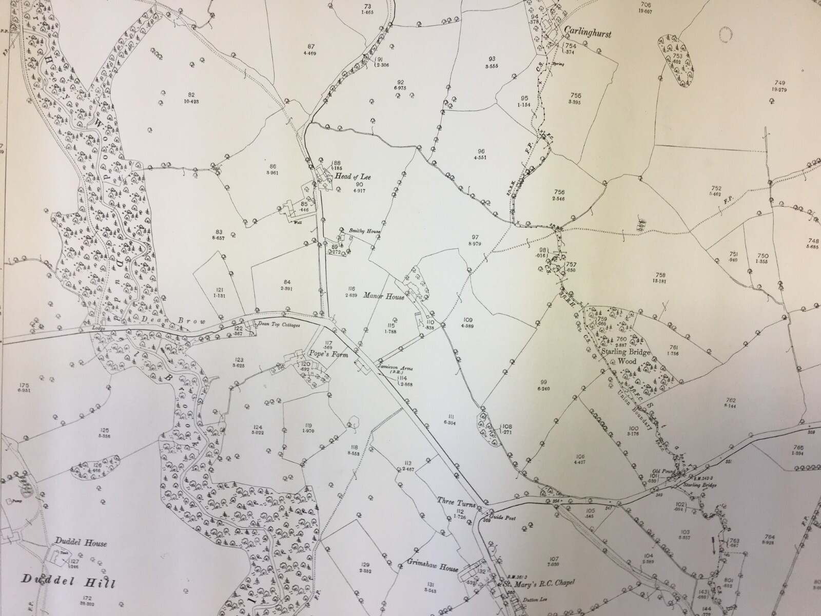 Ordnance Survey 1893 map of Dutton Area, Lancashire : Sheet LIV 7 | eBay UK