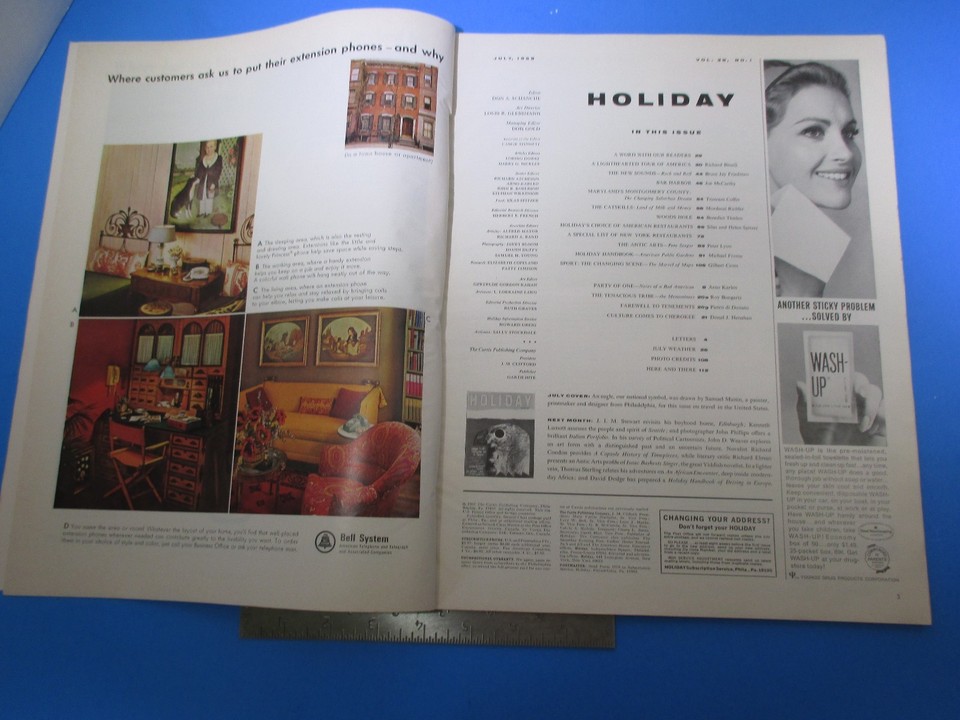 Vintage July 1965 Holiday Magazine Lighthearted Tour America Tenacious ...