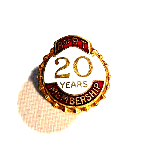 ANTIQUE RR UNION SERVICE PIN BROTHERHOOD OF RAILROAD TRAINMEN B OF RT ...