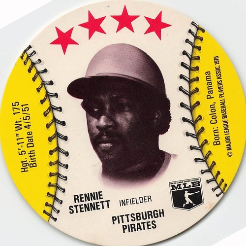 RENNIE STENNETT 1976 BASEBALL DISK BLANK BACK | eBay
