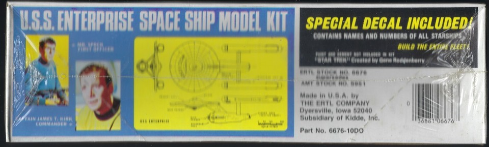 Star Trek - U.S.S. Enterprise NCC-1701 AMT ERTL Model #6676 - 10"x8.5 ...