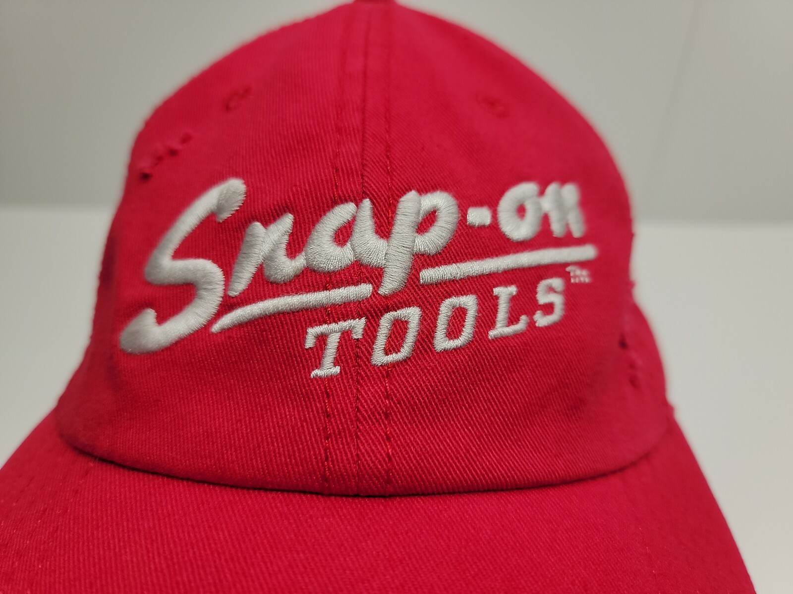 Snap On Tools Adjustable Hat Red Worn Out Look Ripped… - Gem
