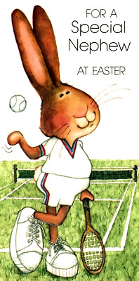 Happy Easter Nephew Bunny Tennis Player Racquet Hallmark Greeting Card ...