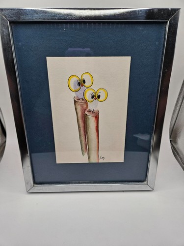 BARBARA ENTZ Original artwork painting drawing SIGNED and Framed Pair ...