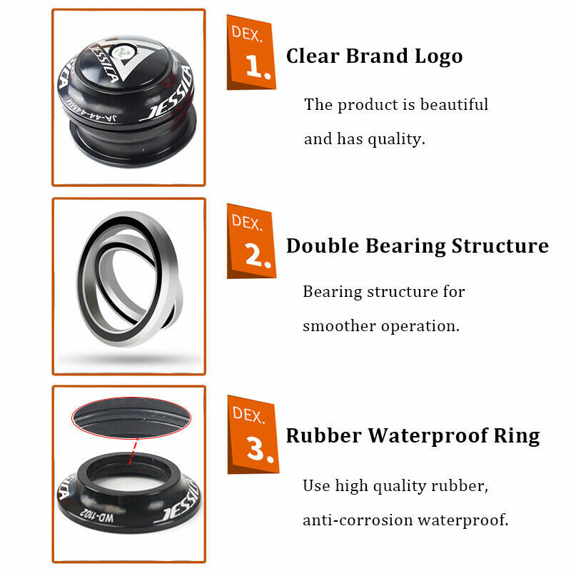 56mm MTB Road Bike Bearings Headset Internal 1-1/8 Threadless Fork ...