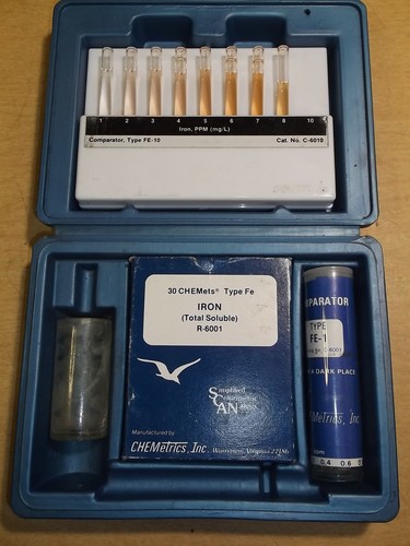 Vintage Chemetrics Iron Test Kit Model FE-10, Cat No K-6010 *FREE ...