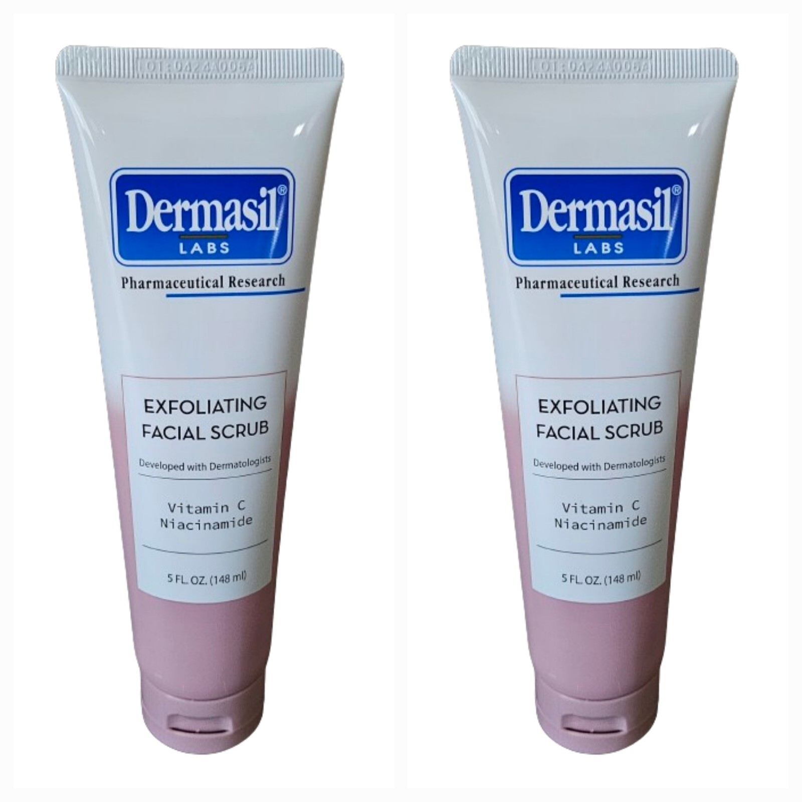 2 PACK Of Dermasil Exfoliating Facial Scrub Vitamin C & Niacinamide 5 ...