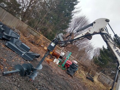 New Bobcat x change quick attach hydraulic auger post hole digger 12 ...