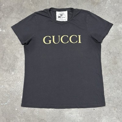 Yo! Mama's Bootleg Black Distressed Gucci Logo T Shirt Women’s Size ...