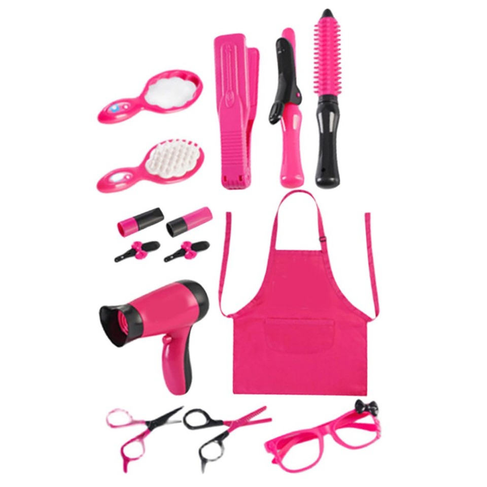 Pretend Play Barber Toys Plastic Hair Stylist Kit Kids Hair Salon ...