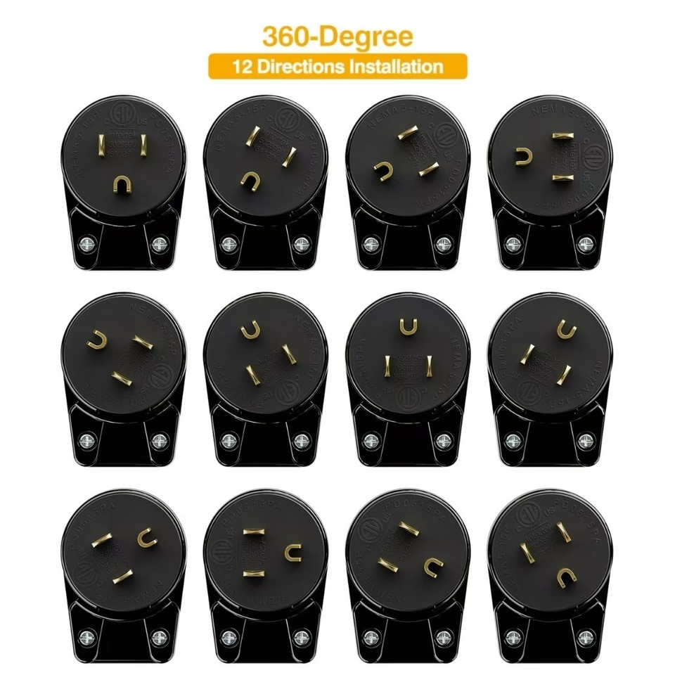 USA Nema5-15P Mains Plug 3 Pin 15A 125V Rewireable American Plug US ETL ...