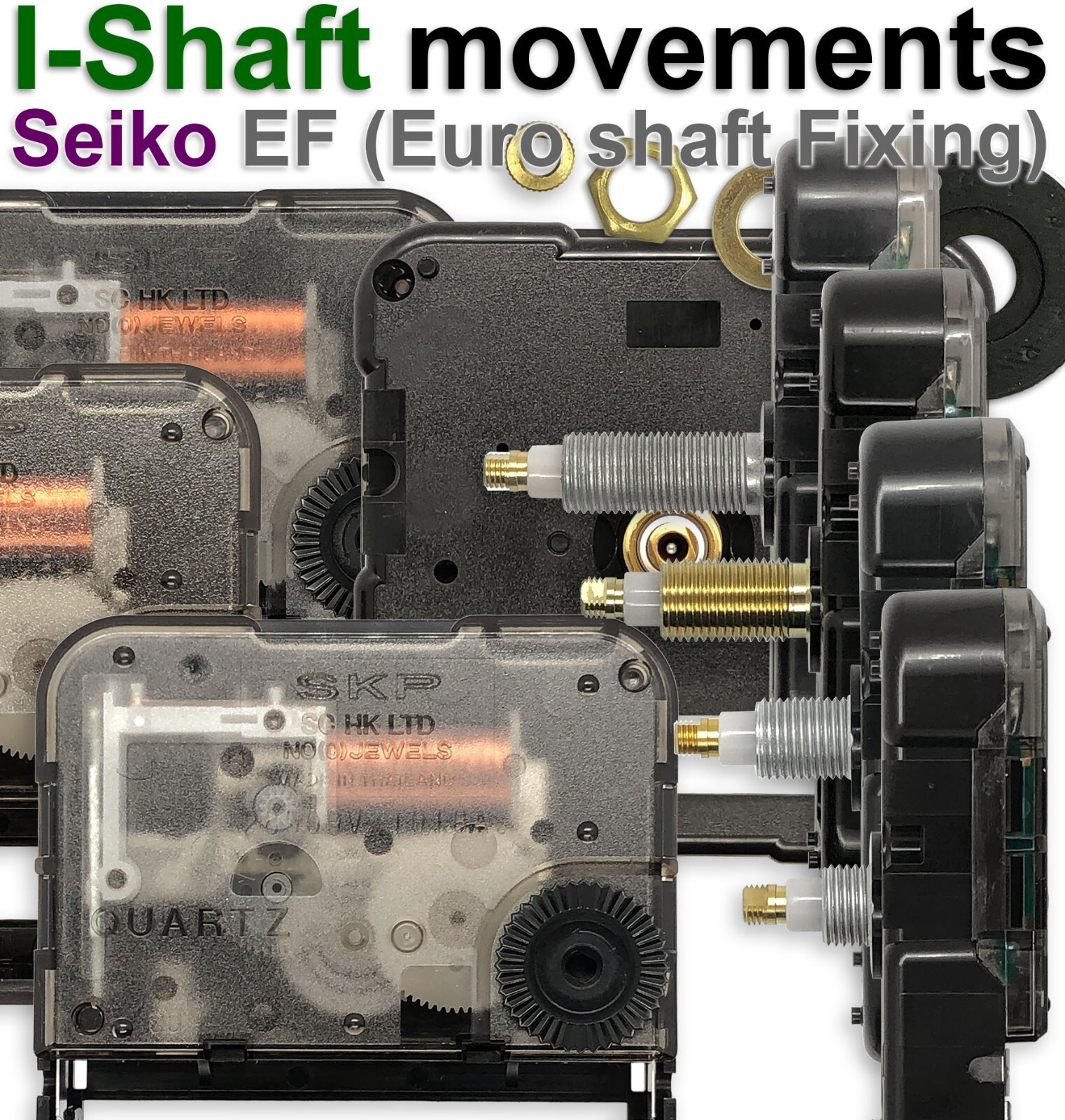 Quartz clock movement, Seiko SKP I-Shaft, EF (Euro Fitting), genuine ...
