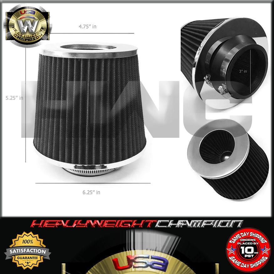 JDM Red 3" in 76mm Cold Air Intake Cone Filter for Short Ram Turbo ...