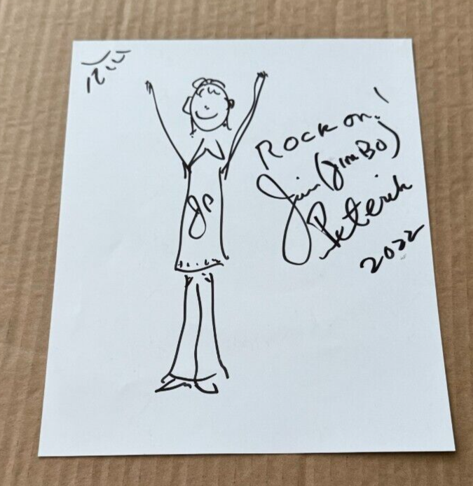 JIM PETERIK SIGNED MUSIC 8X10 PHOTO BECKETT COA W/DRAWING ON BACK OF ...