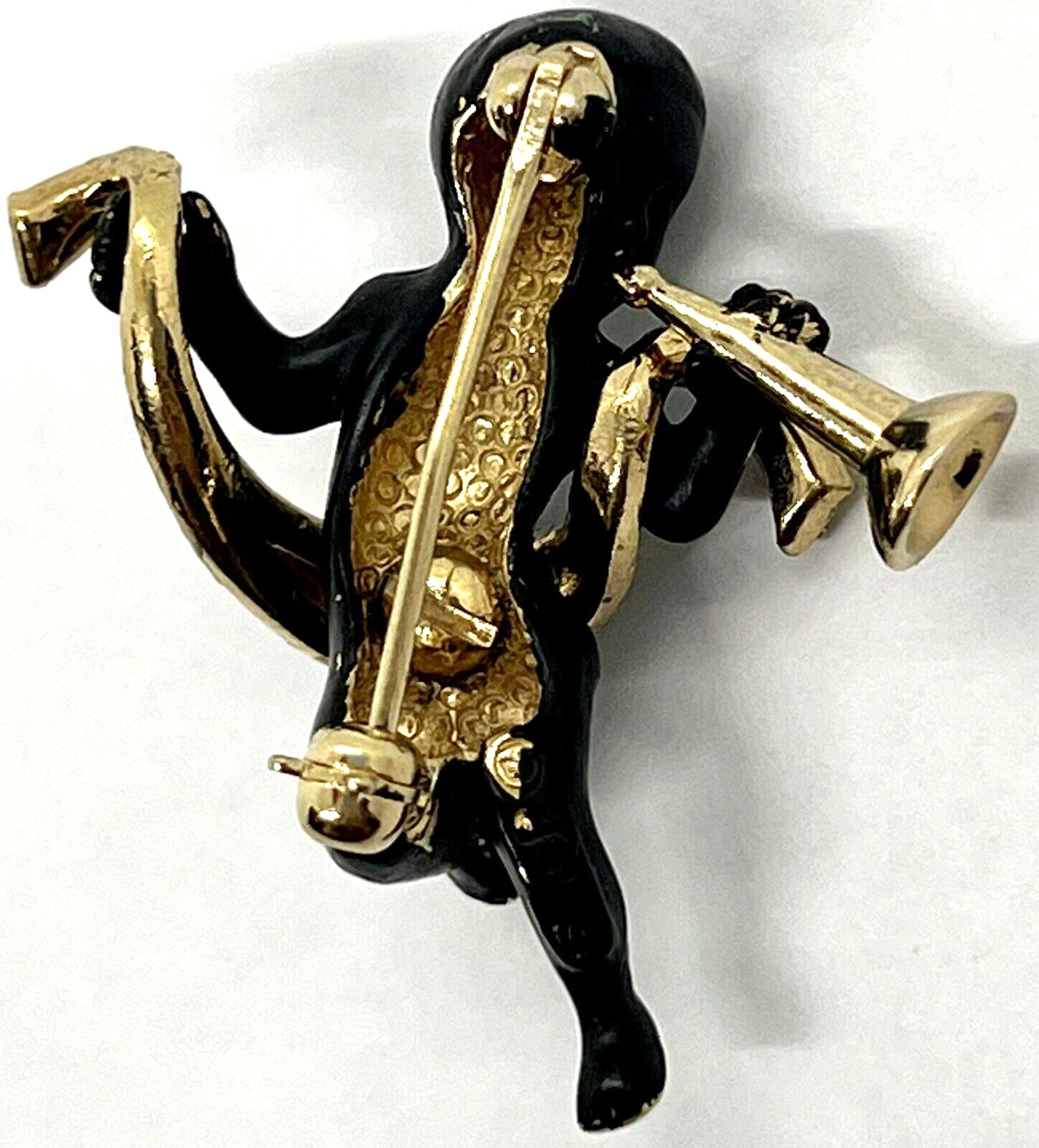RARE Vintage Signed Ciner Black Angel / Cherub Brooc… - Gem