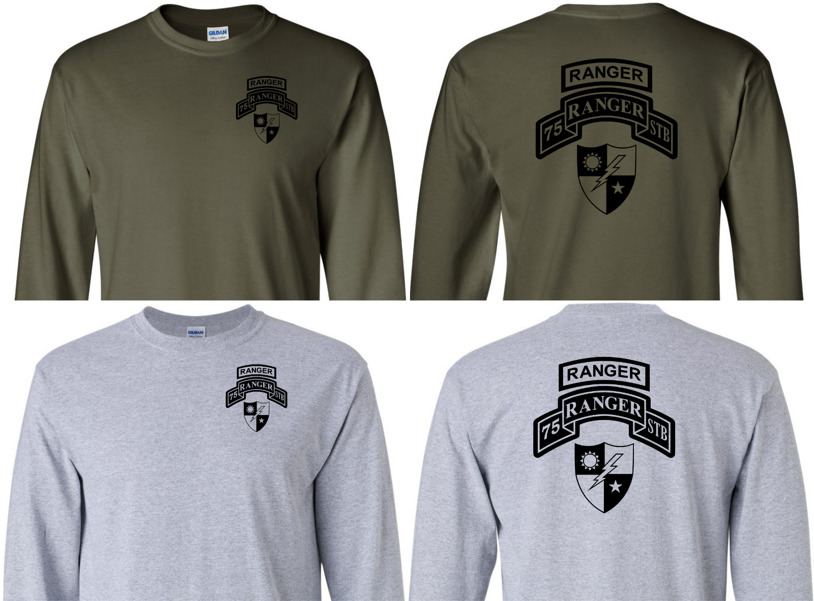 US Army Ranger DUI Shirt, Long Sleeve, ARMY Ranger T-shirt, 75th Ranger ...