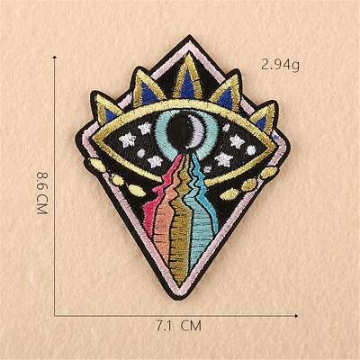 Rainbow Eye Tears Embroidery Iron On Trangle Patch Badge Fabric Craft ...