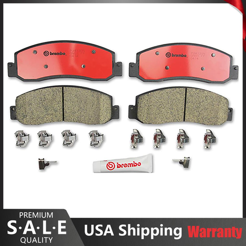 For Ford F250 F350 F450 Super Duty Brembo Front Slotted Ceramic Brake ...