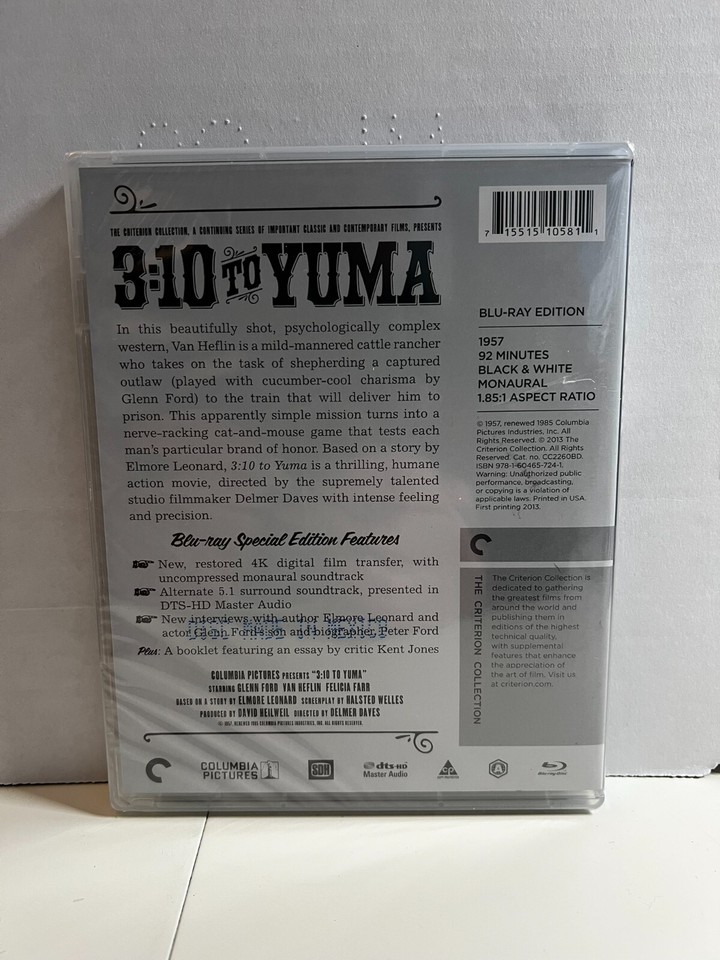 3:10 to Yuma Criterion Collection Blu-ray - Brand New Sealed ...