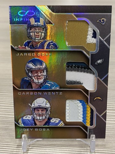 2016 Panini Infinity RPS Trios material /8 Jared Goff/ Carson Wentz ...